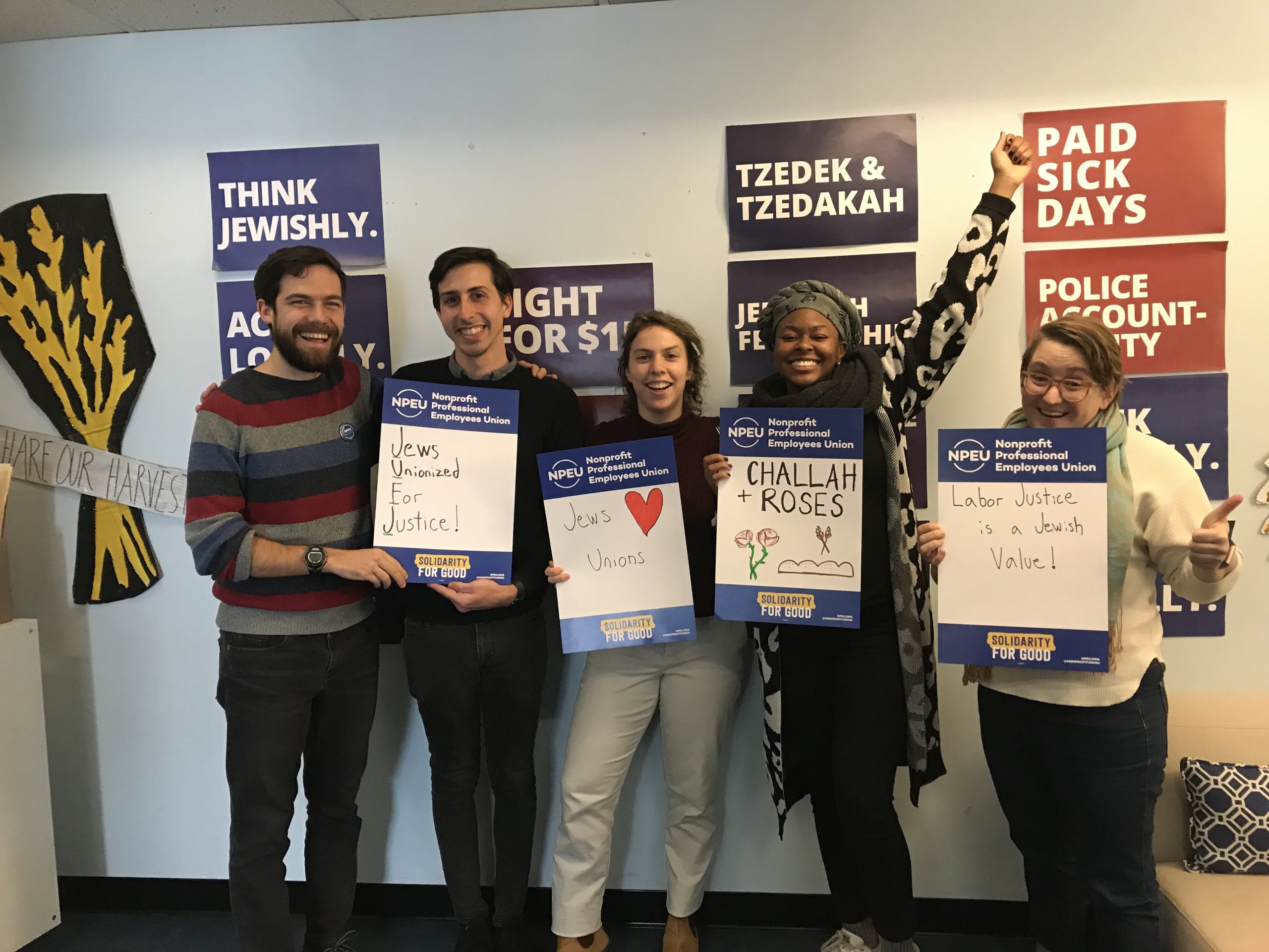 Jews United for Justice Unionizes with NPEU - Jews United for Justice